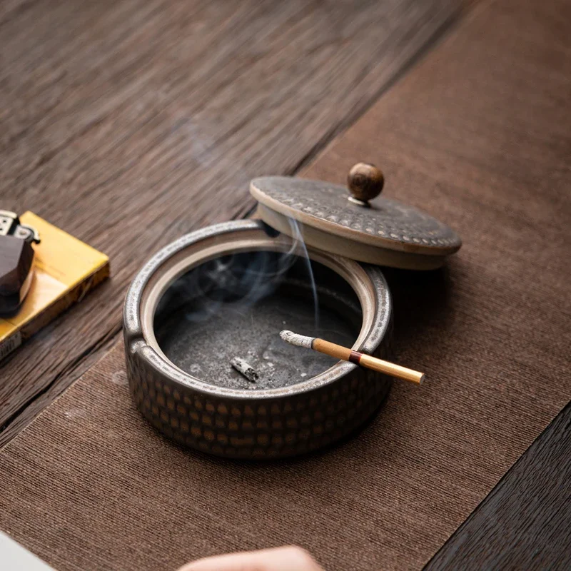 Ceramic Ashtray with Cover Home Office Creative Living Room Chinese Fly ...