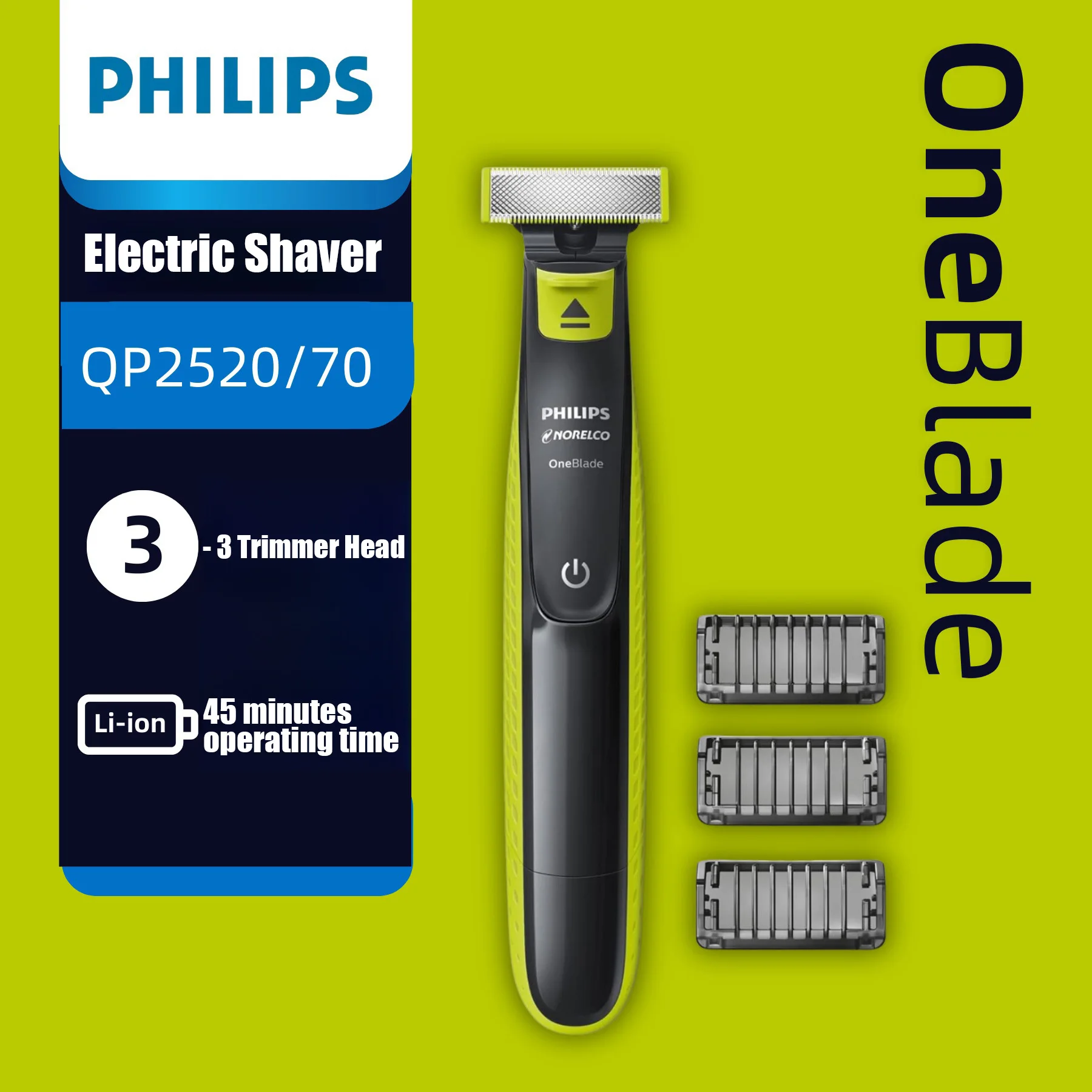 Philips-Norelco-OneBlade-QP2520-Face-Hybrid-Electric-Beard-Trimmer-and ...