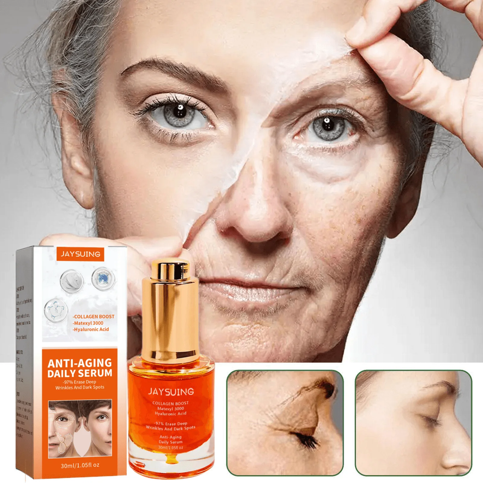 Instant Wrinkle Freckles Remover Face Serum Lighten Dark Spots Fine ...