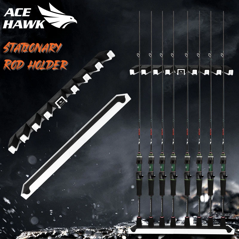 Ace Hawk 8 Fishing Rods Wall Mount Holder 2 Model Vertical Lateral ...