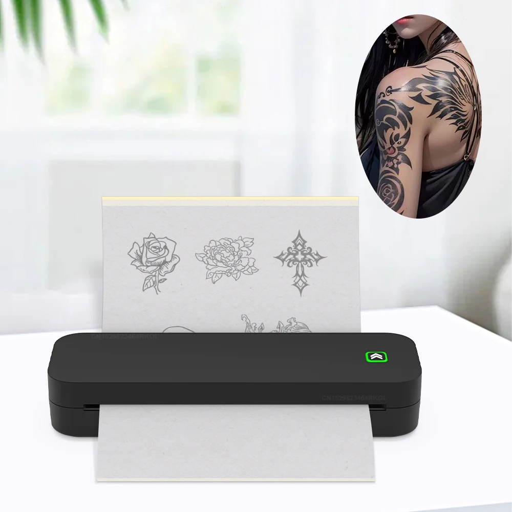Inkless-Tattoo-Trandfer-Printer-Bluetooth-A4-Thermal-Printer-Mini ...