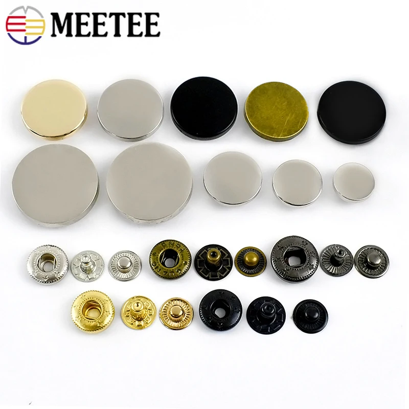 10Sets Meetee 10-25mm Metal Snap Buttons Bag Coat Fasteners Press ...