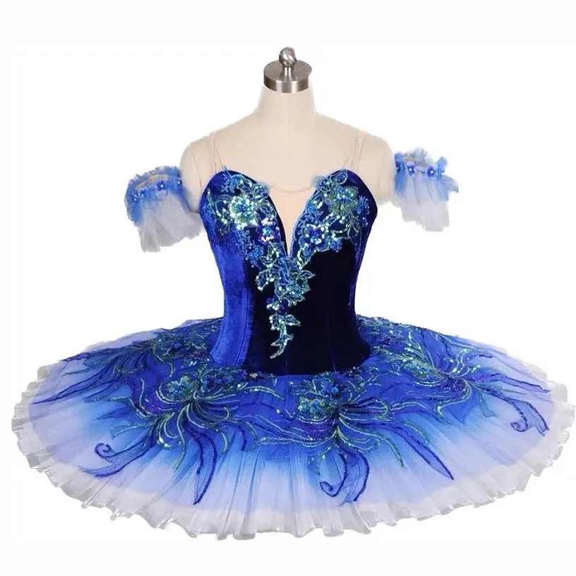 Girls-New-Blue-Ballet-Dress-Performance-Dancewear-Little-Swan-Sequins ...