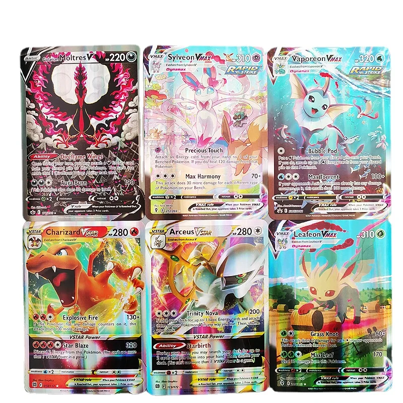 Generic New Big Pokemon Cards Vstar Pack Pikachu Mewtwo Charizard Super ...