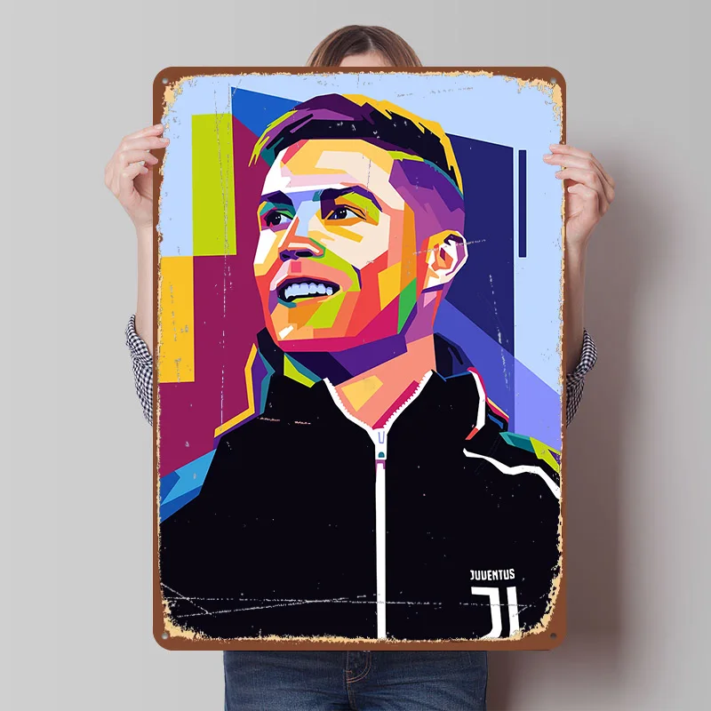 Cristiano Ronaldo Pop Art Portrait Printed Poster Customized Wall Art ...