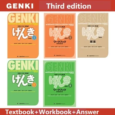 5pcs Genki Third Edition Textbook+workbook+answer Key An Integrated ...