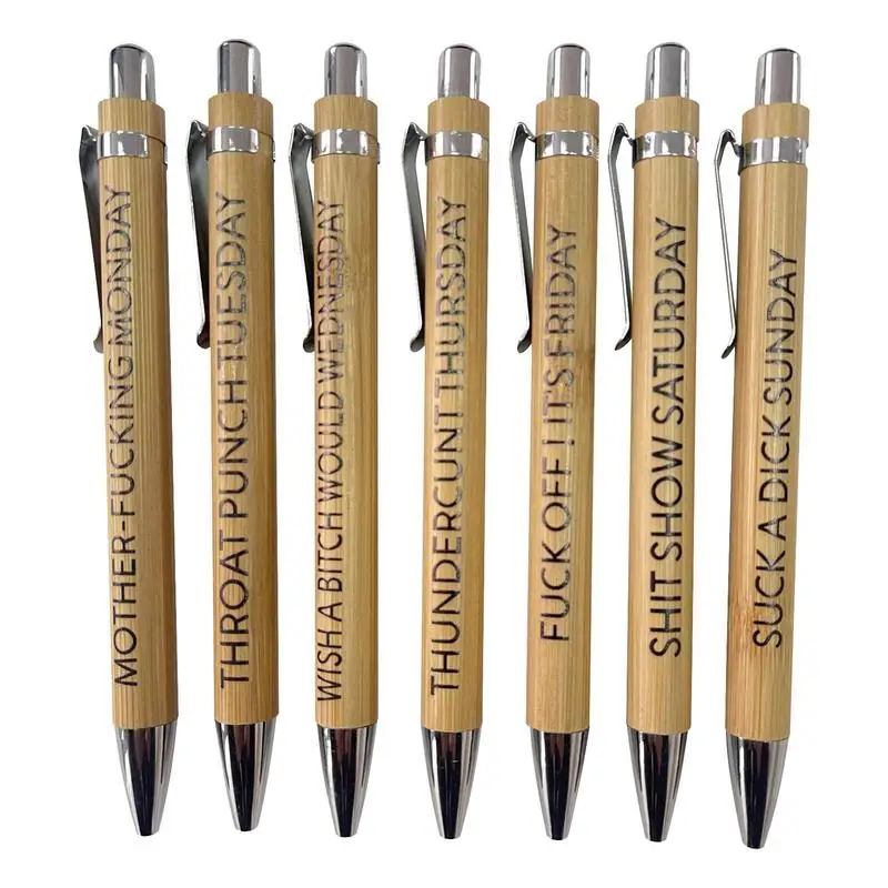 Bamboo Pens 7pcs Bamboo Fun Pens For Adults Quotes Pen Describing ...