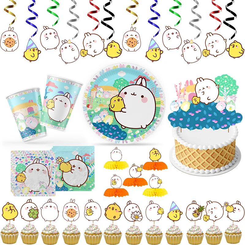 Molang-Kids-Happy-Birthday-Party-Supplies-Paper-Cups-Plates-Tablecloth ...