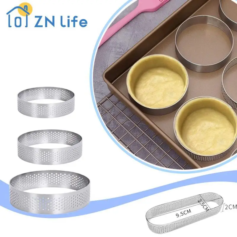 304-Stainless-Steel-Mousse-Ring-Mould-Heat-Resistant-Perforated-Cake ...