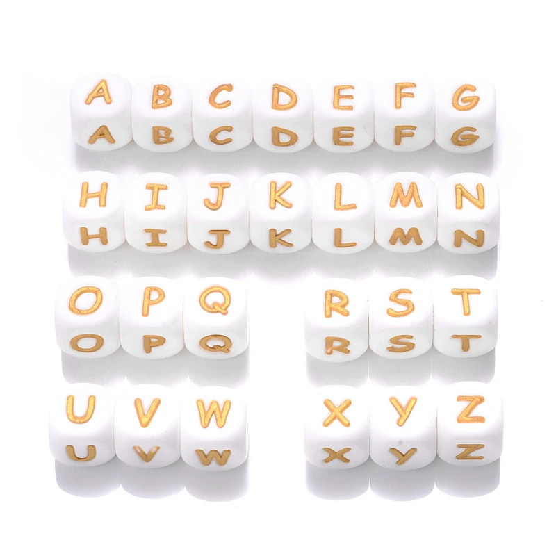 Silicone Teething Letter Beads | Baby Teething Letters Silicone - 50pcs ...