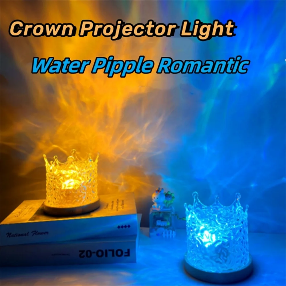 Crown-Crystal-Night-Light-3D-Dynamic-Rotating-Water-Ripple-Projector ...