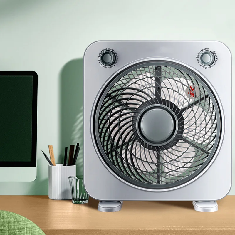 Silent Timer Desktop Fan with Spiral Blades, 3-Speed Energy-Saving Air ...