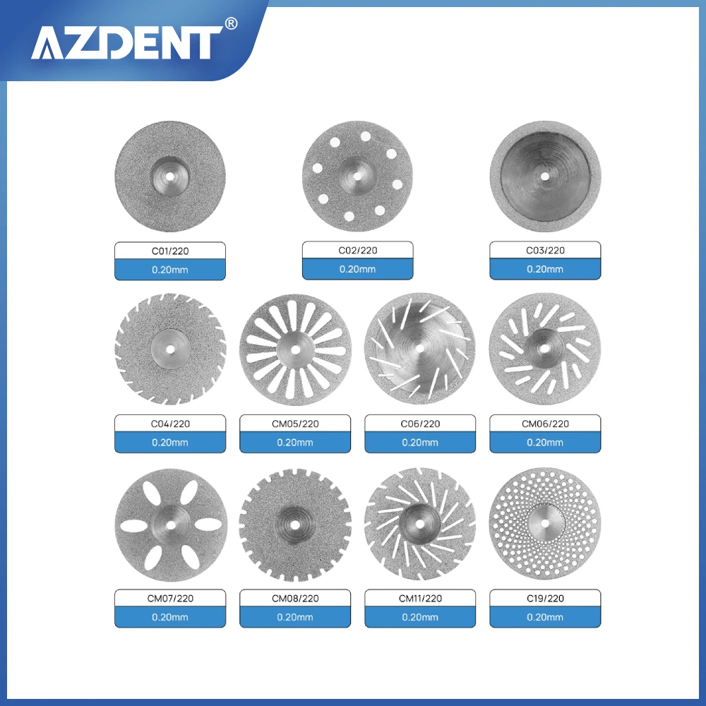 AZDENT-Dental-Lab-Polishing-Shank-Mandrel-Burs-Disc-Cutting-Double-Side ...