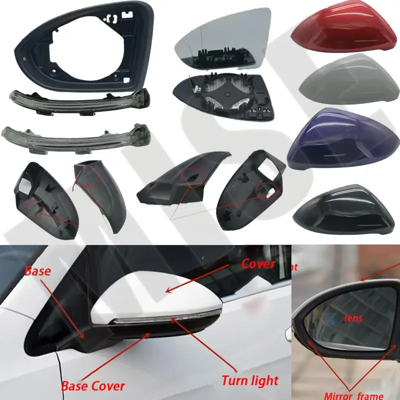 For-VW-Golf-7-2014-2020-Exterior-Rearview-Mirror-Assembly-Mirror-Lens ...