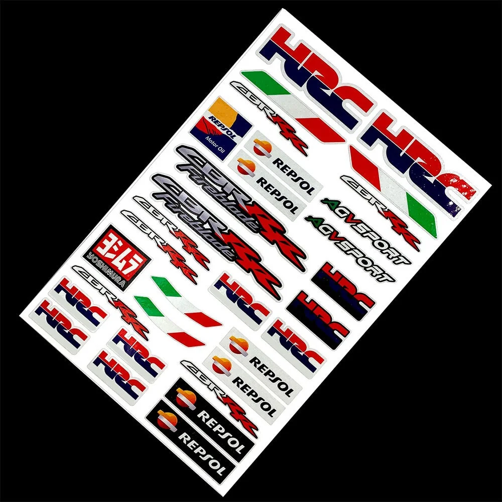 Whole SET Reflective Helmet Motorcycle Tank Decals Stickers for Honda ...