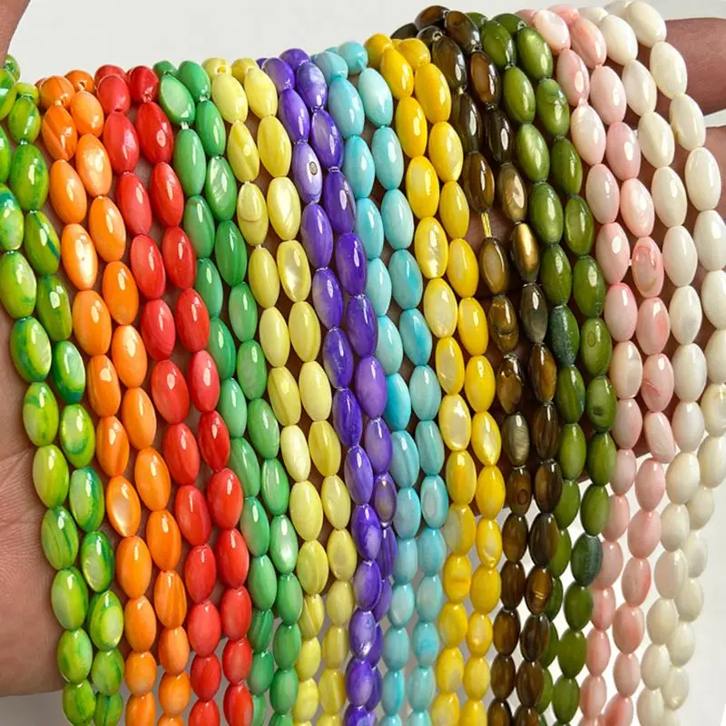 Perles-ovales-color-es-en-forme-de-riz-nacre-naturelle-pour-la ...