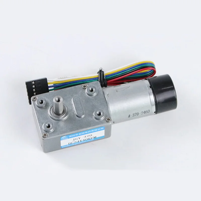 DC Reduction Motor With Encoder 12V 24V JGY370 Worm Gear And Worm Micro ...