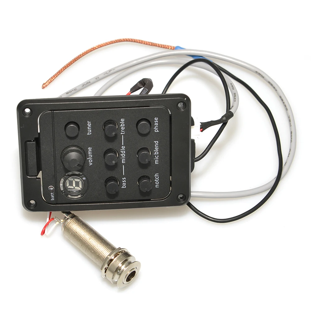 4-Band-Acoustic-Guitar-Pickup-Preamp-EQ-Tuner-Piezo-Mic-Beat-For-Presys ...