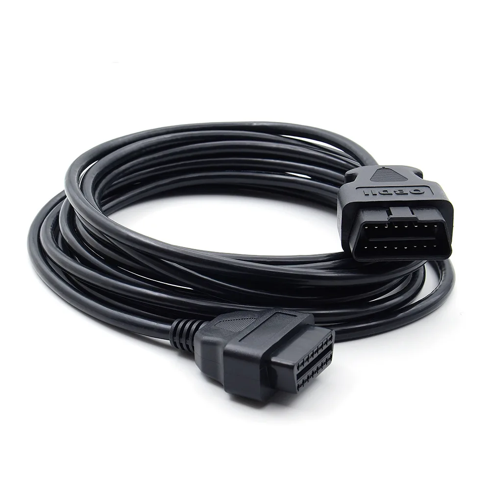 5M OBD2 Extension Cable OBD 16pin M To F Male To Female Connector for ...