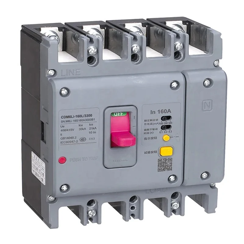 CDM6Li-residual-current-operated-circuit-breaker-3P-4P-125A-160A-250A ...