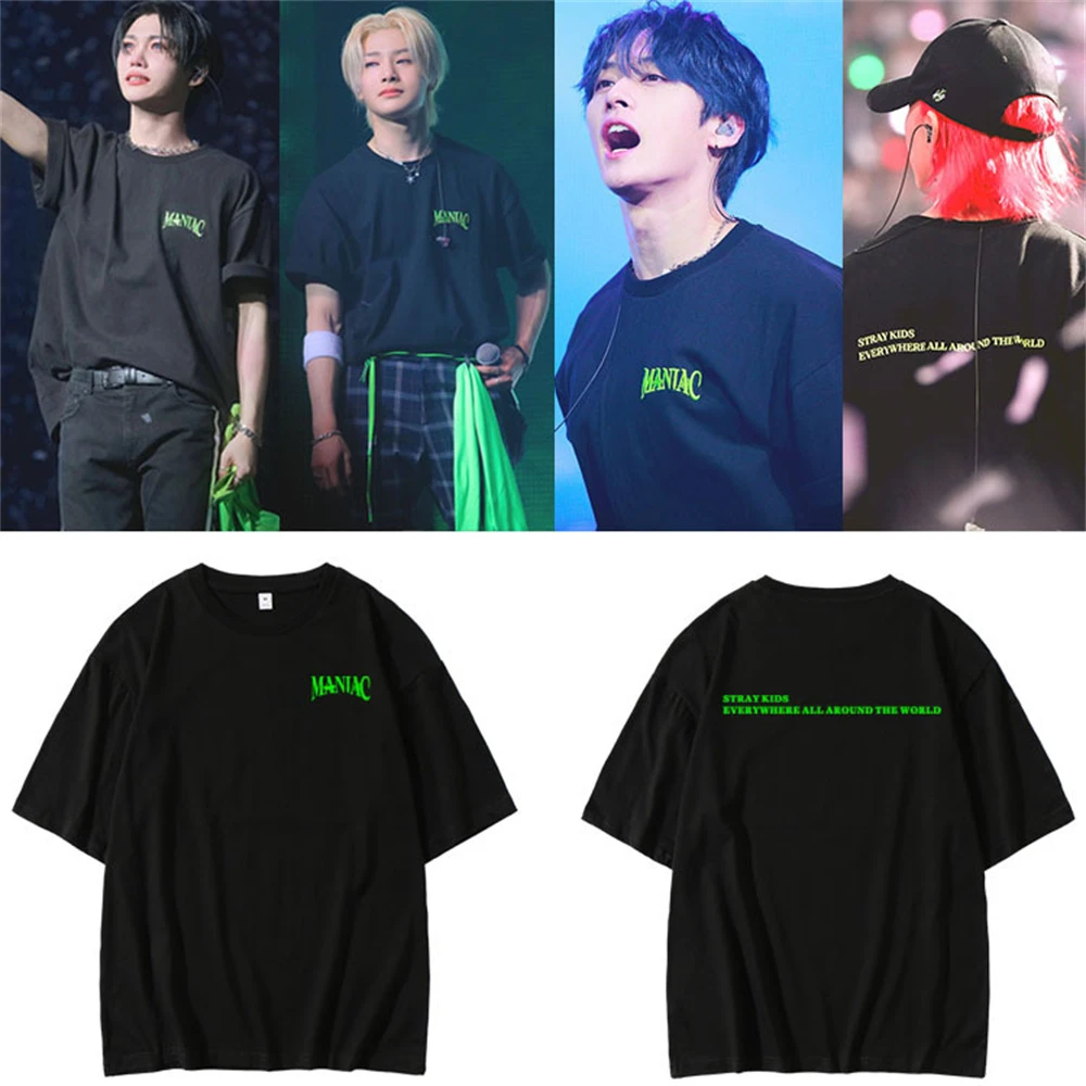 Stray Kids T Shirts Skz Maniac Concert Same Paragraph T-shirt Premium ...