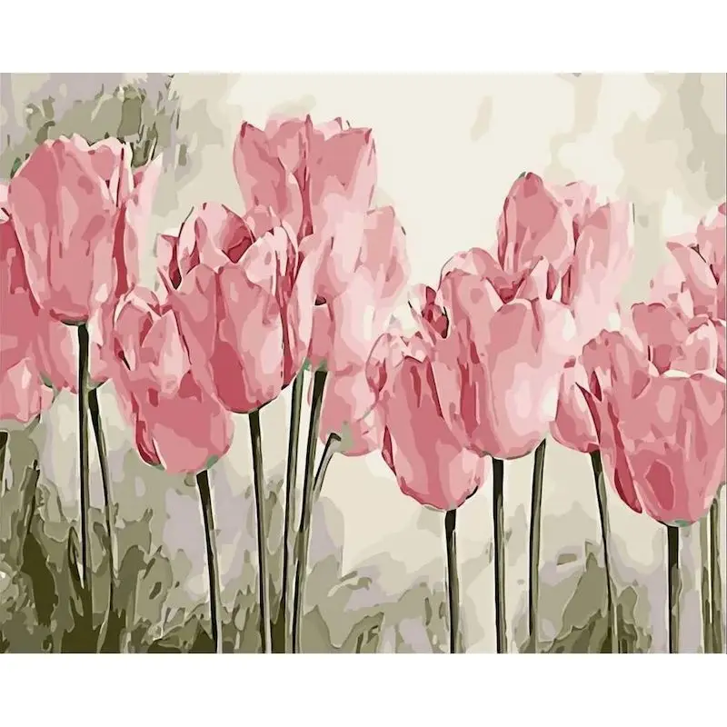 Lukisan Bunga Tulip Merah