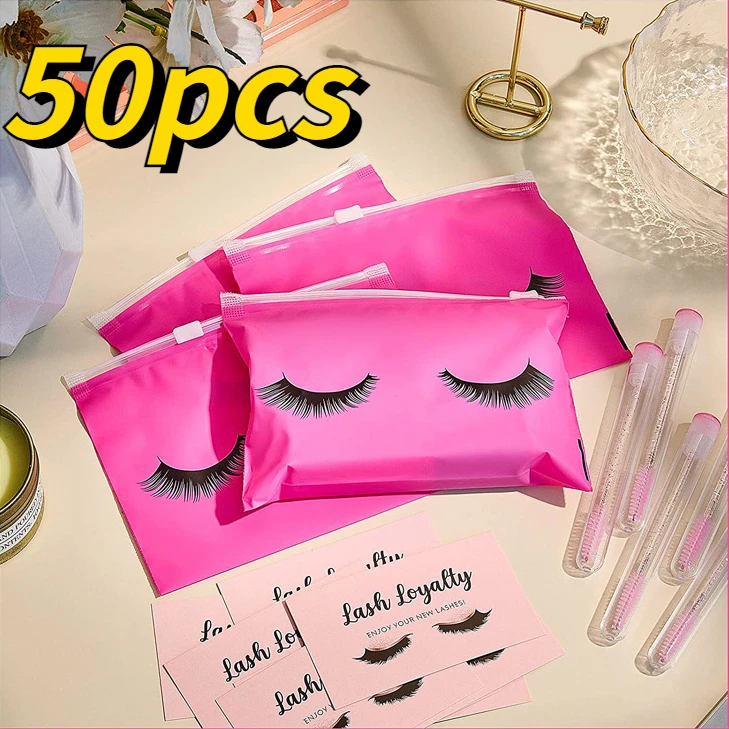 50PCS-Upgrade-Eyelash-Aftercare-Bags-With-Zipper-Portable-Plastic ...