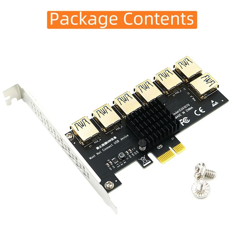 PCIE Multiplier Riser PCIE 1 To 7 PCIE X16 USB Miner Adapter Extender ...