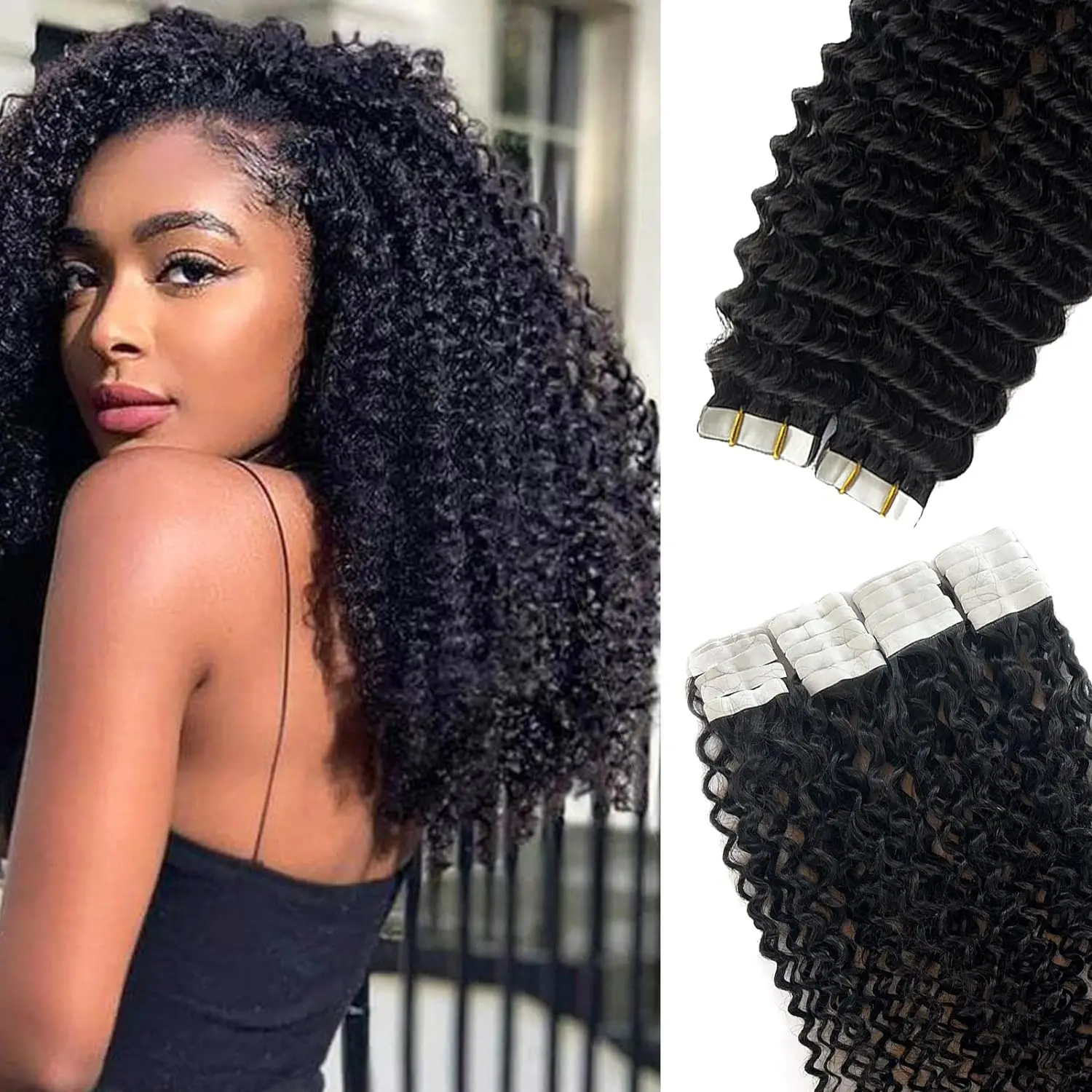 Kinky-Curly-Tape-in-Hair-Extensions-Human-Hair-Kinky-Curly-Tape-in-100 ...