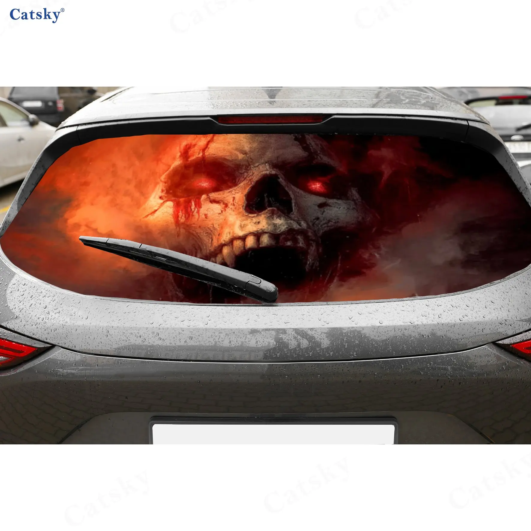Blood-Eyed Skeleton Demon PVC material self-adhesive waterproof car ...