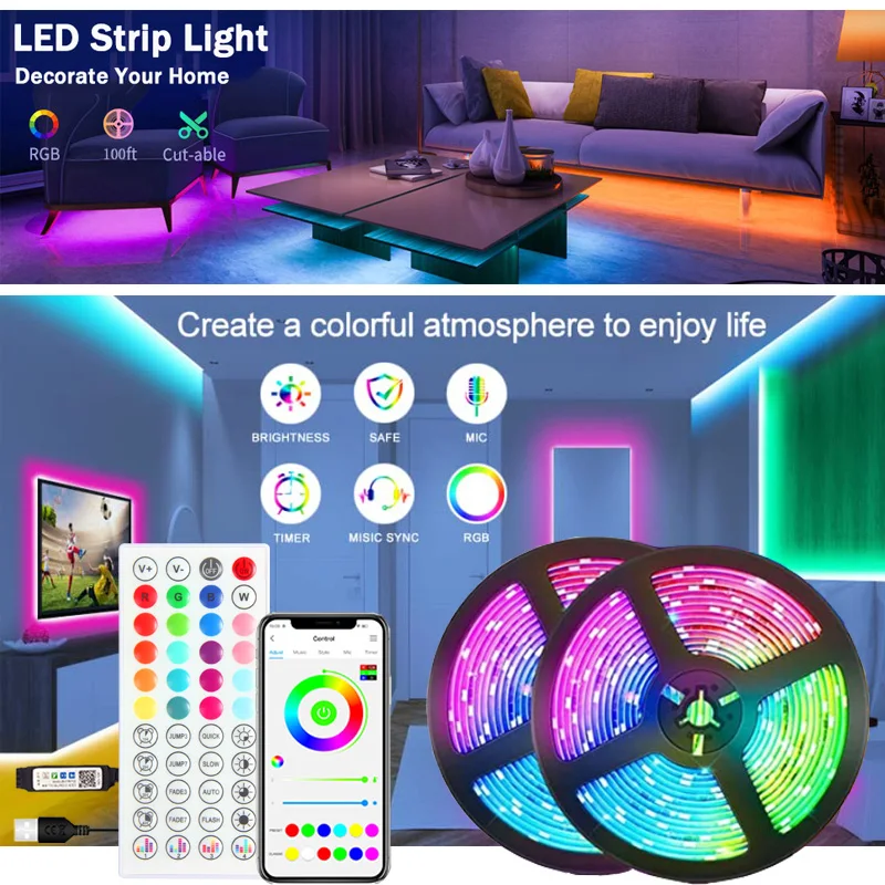 LED1-5m-10m-20m-30m-Bluetooth-LED-Strip-for-Bedroom-Decoration-Neon ...