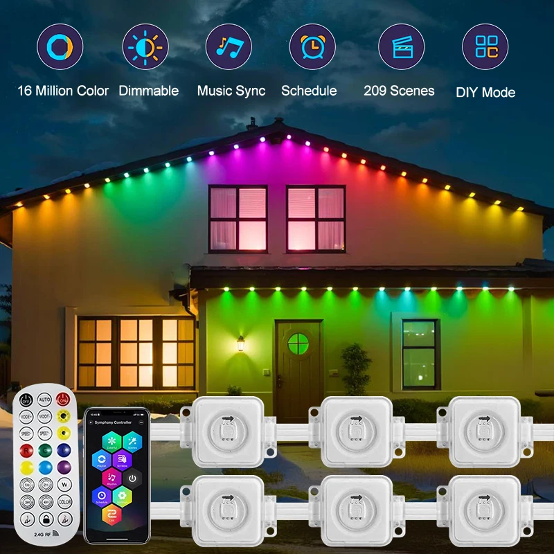Luces-LED-de-alero-RGB-de-45M-luces-permanentes-para-exteriores ...