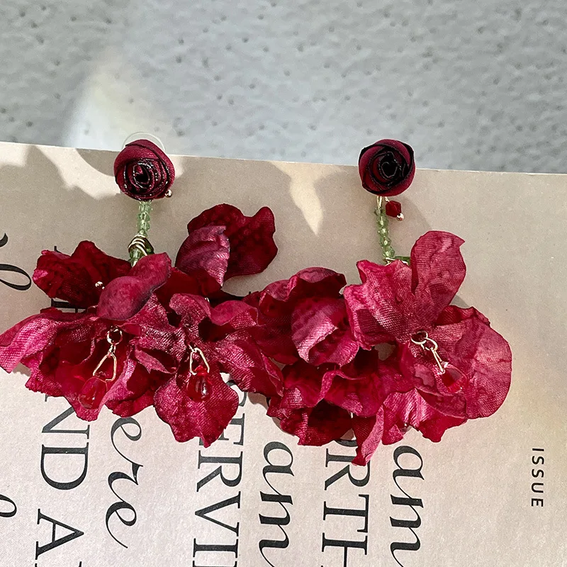 Burning-Roses-Autumn-Winter-Crystal-rose-earrings-with-exaggerated ...