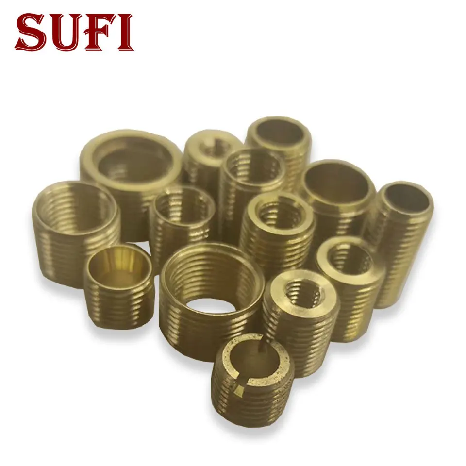 10pcs Pure Brass Full Tooth Adapter Tube Internal Teeth To External ...