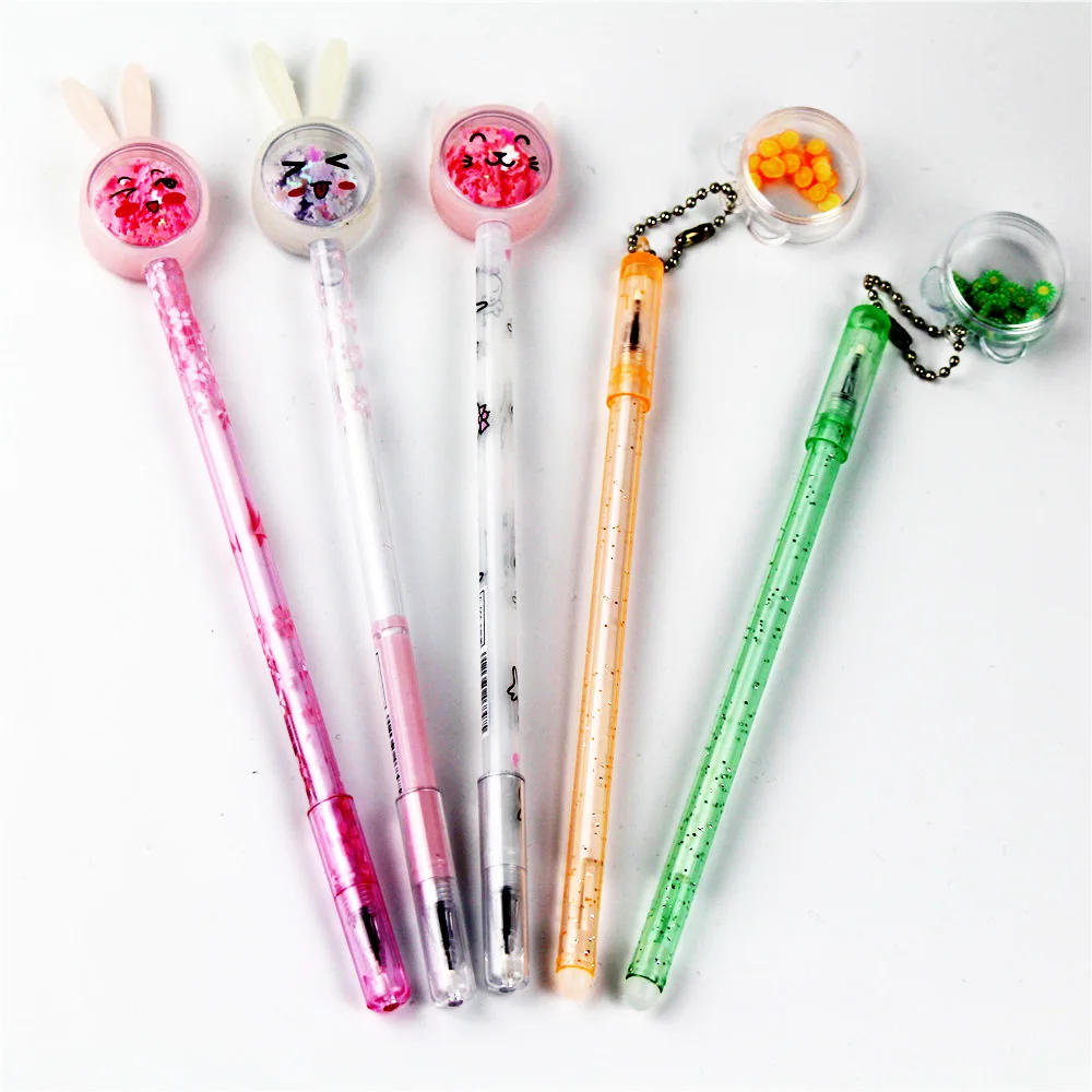 Stylo Gel En Plastique Avec Chaîne De Dessin Animé Kawaii, 0.5mm En ...