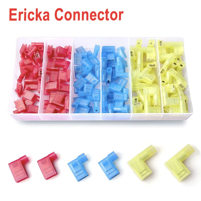 120PCS-Nylon-Insulated-Flag-Shovel-Quick-Break-Wire-Connector-90-Degree ...