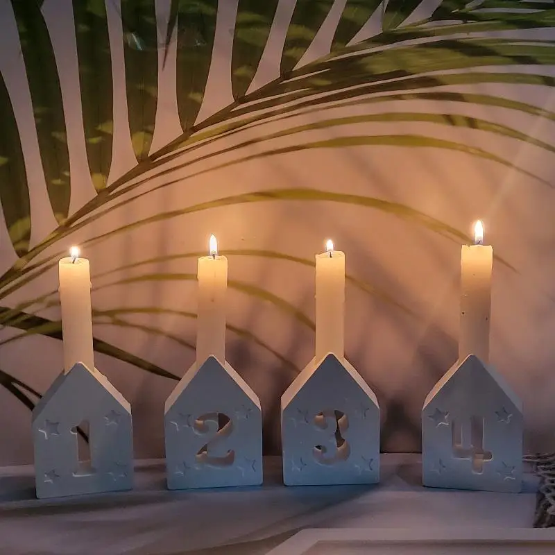 DIY-New-1-4-Geometric-Digital-Candlestick-Silicone-Mold-Arabic-Numeral ...