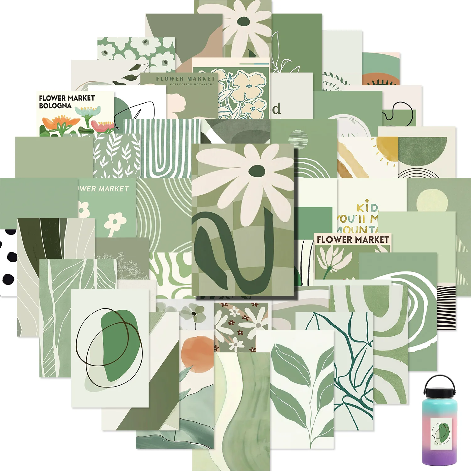 50pcs-Ins-Green-Journal-Scrapbook-Stickers-DIY-Diary-Laptop-Luggage ...