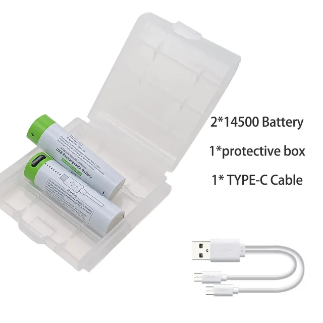 14500 3.7V AA 700mAh USB Rechargeable Li-ion Battery for Remote Control ...