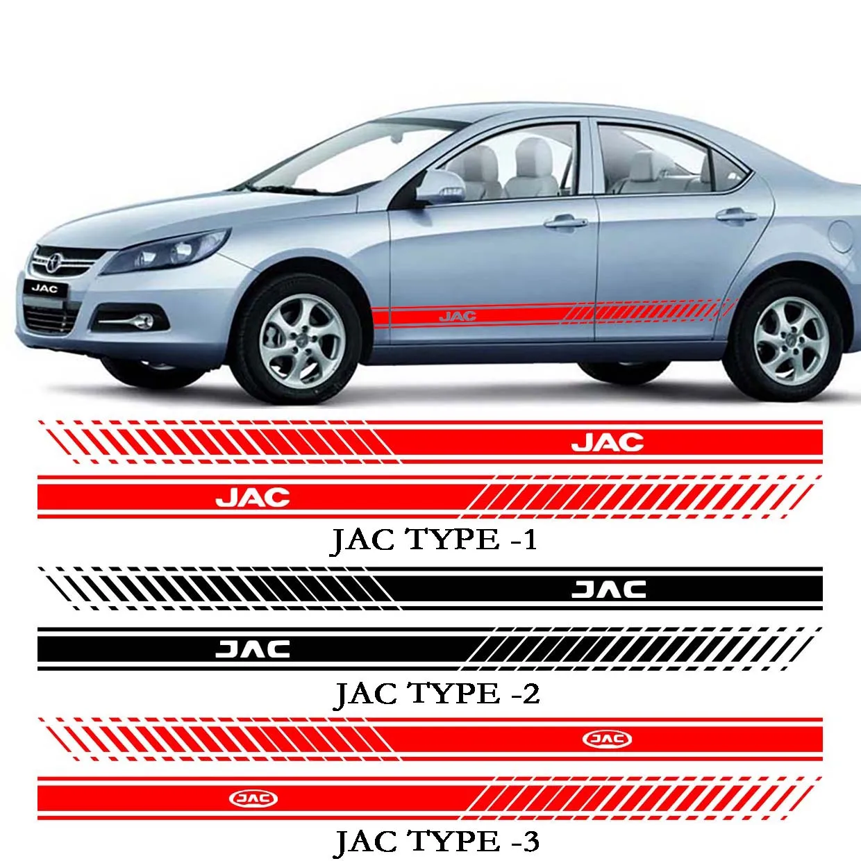 Car Door Side Sticker For JAC J2 J3 J4 J6 J7 JS2 JS3 JS4 Auto Sport ...