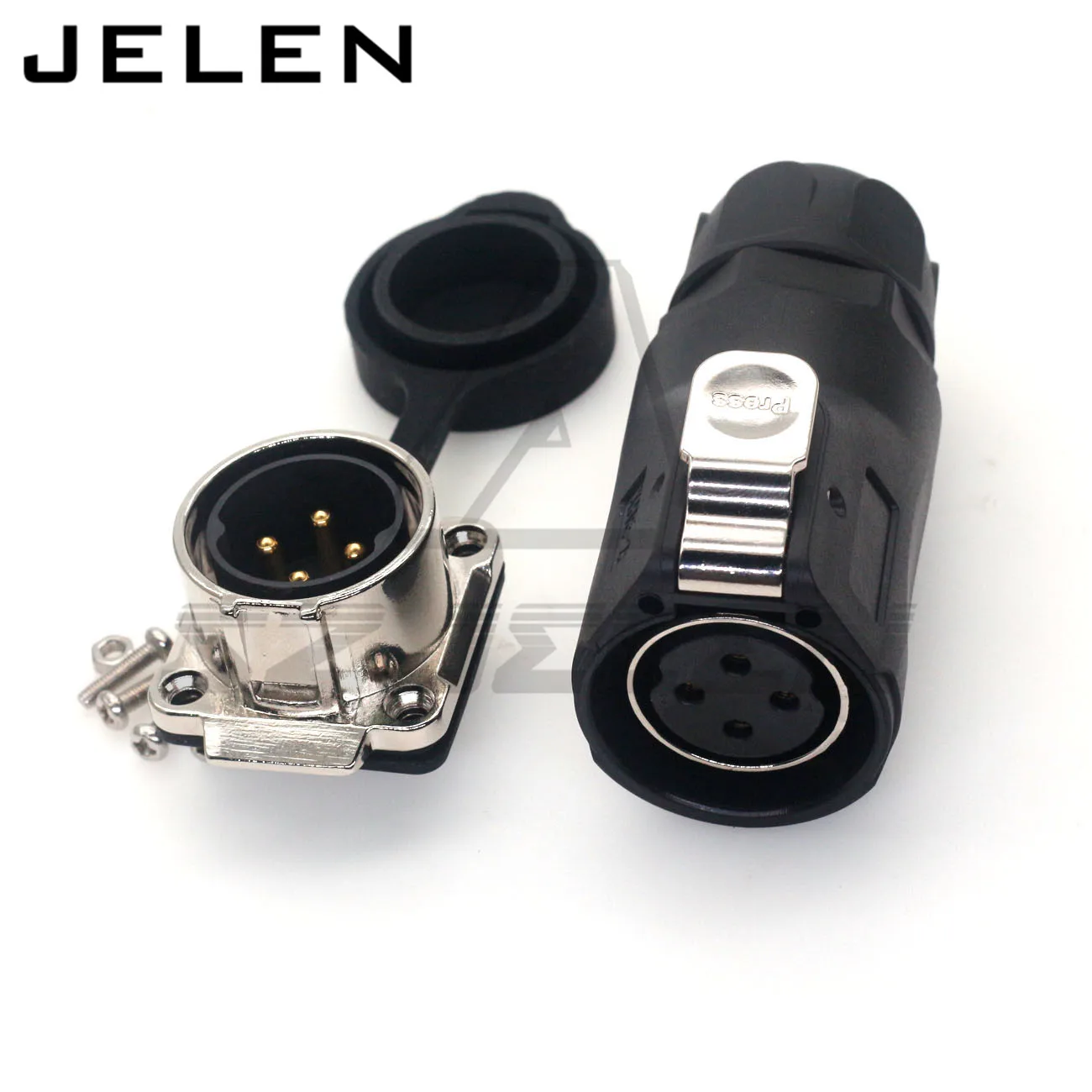 XHE28-4pin-Waterproof-Connector-male-female-Square-4-holes-panel-mount ...
