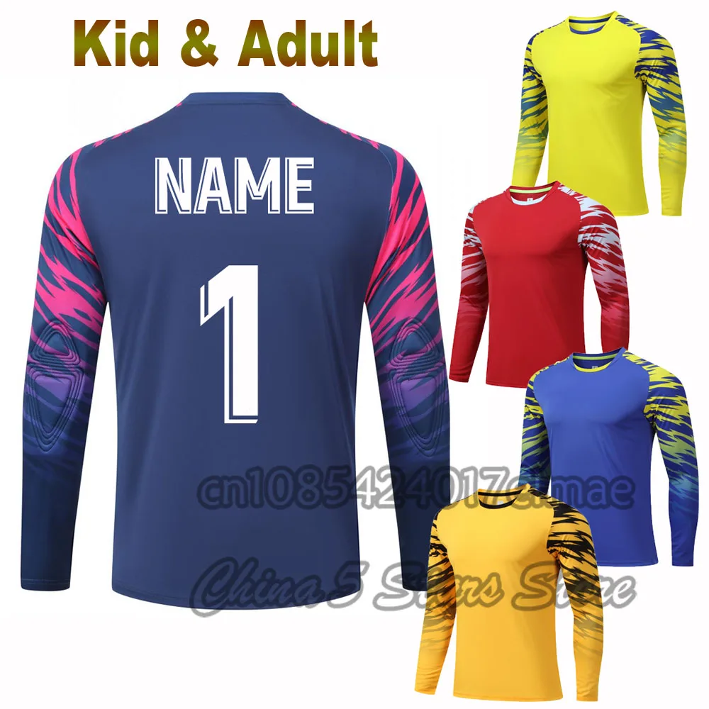 25Adult Kids Football Goalkeeper Jerseys Tracksuit Custom Men Soccer ...