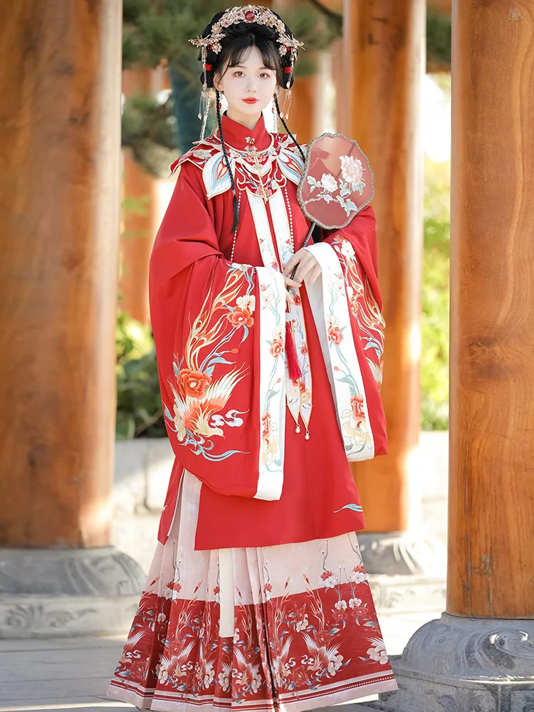 New-Arrival-Red-Wedding-Dress-Hanfu-Female-Phoenix-Feather-Cloud ...