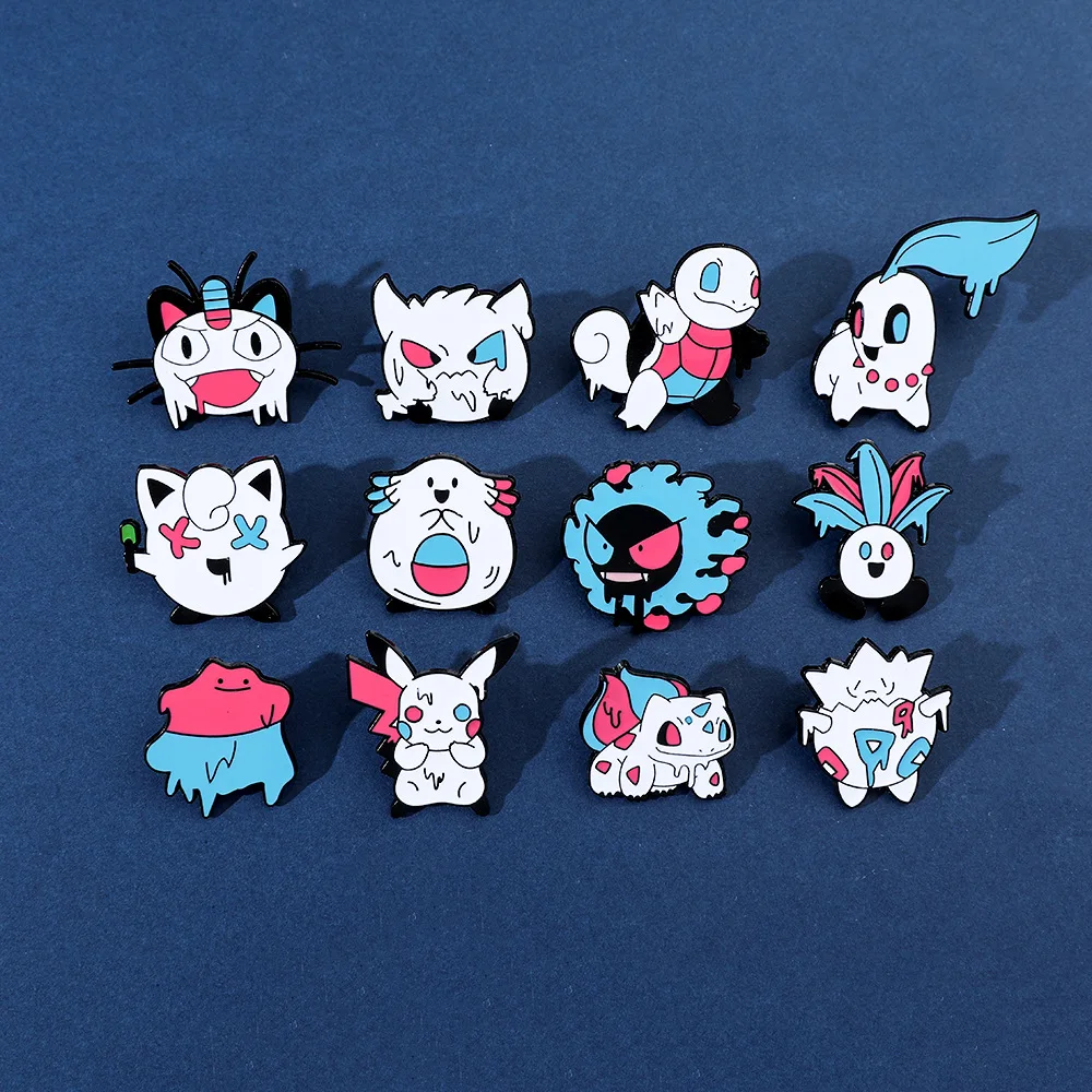 Funny-Pokemon-Halloween-Enamel-Pins-Gothic-Pikachu-Squirtle-Metal ...