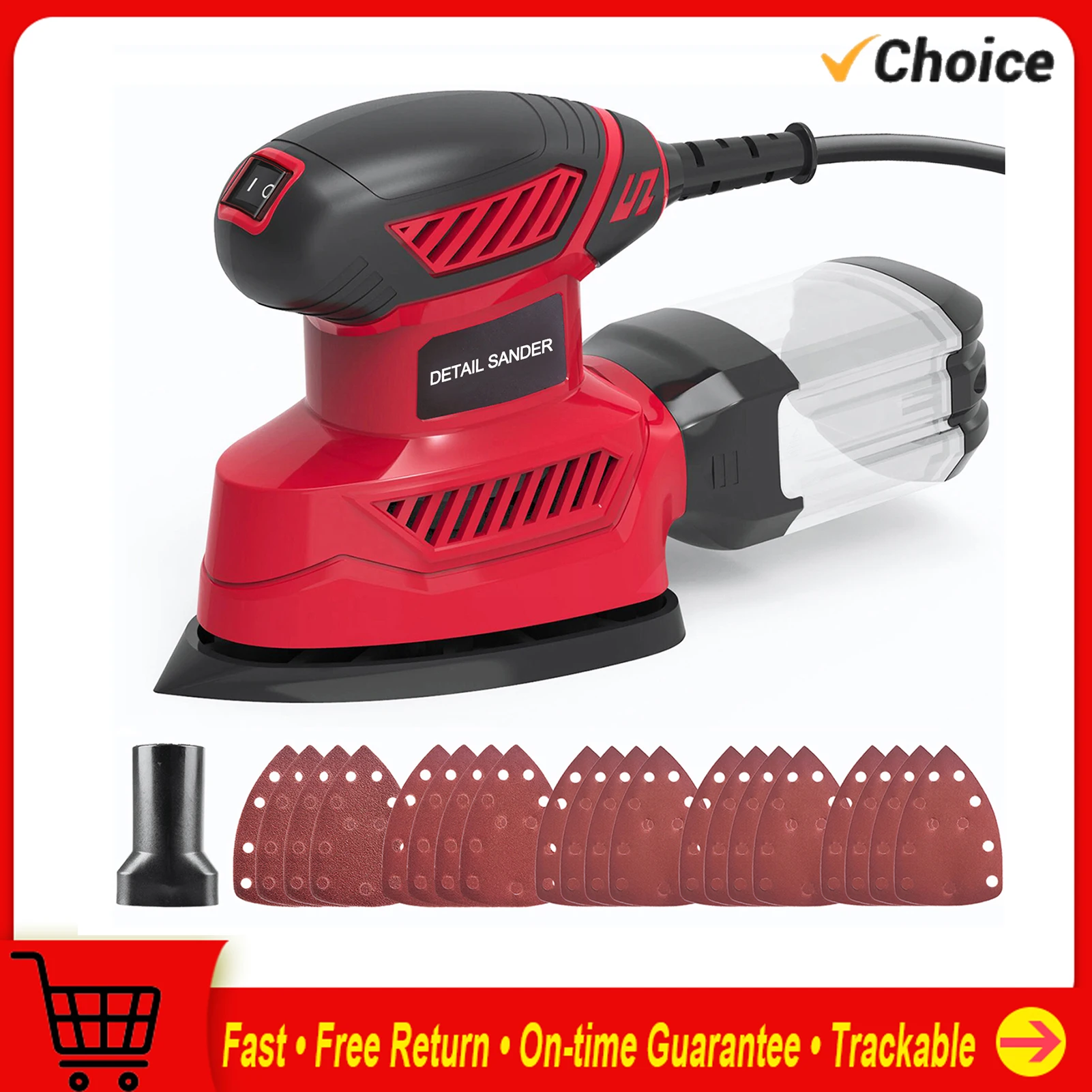 Detail Sander 14000RPM Compact Electric Sander 20Pcs Sandpapers Dust ...