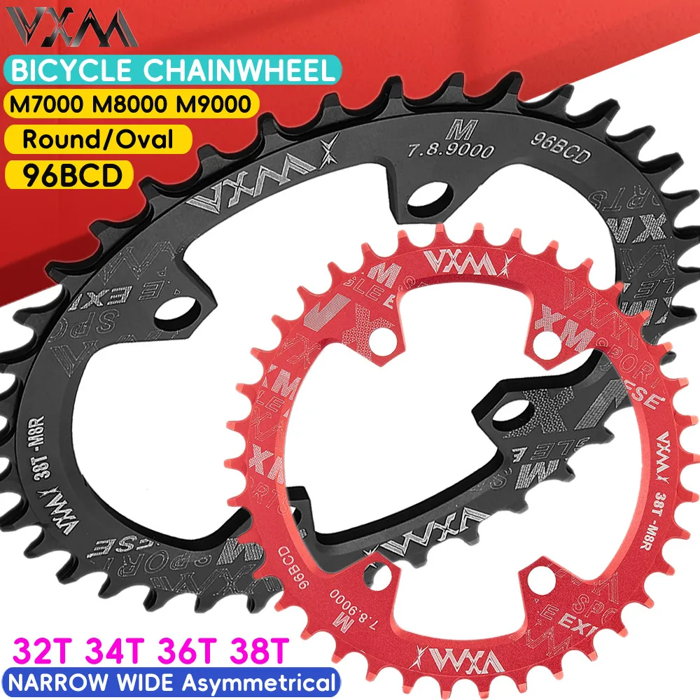 VXM Bicycle Chainwheel Asymmetrical 96BCD Round Oval Narrow Wide 32/34 ...