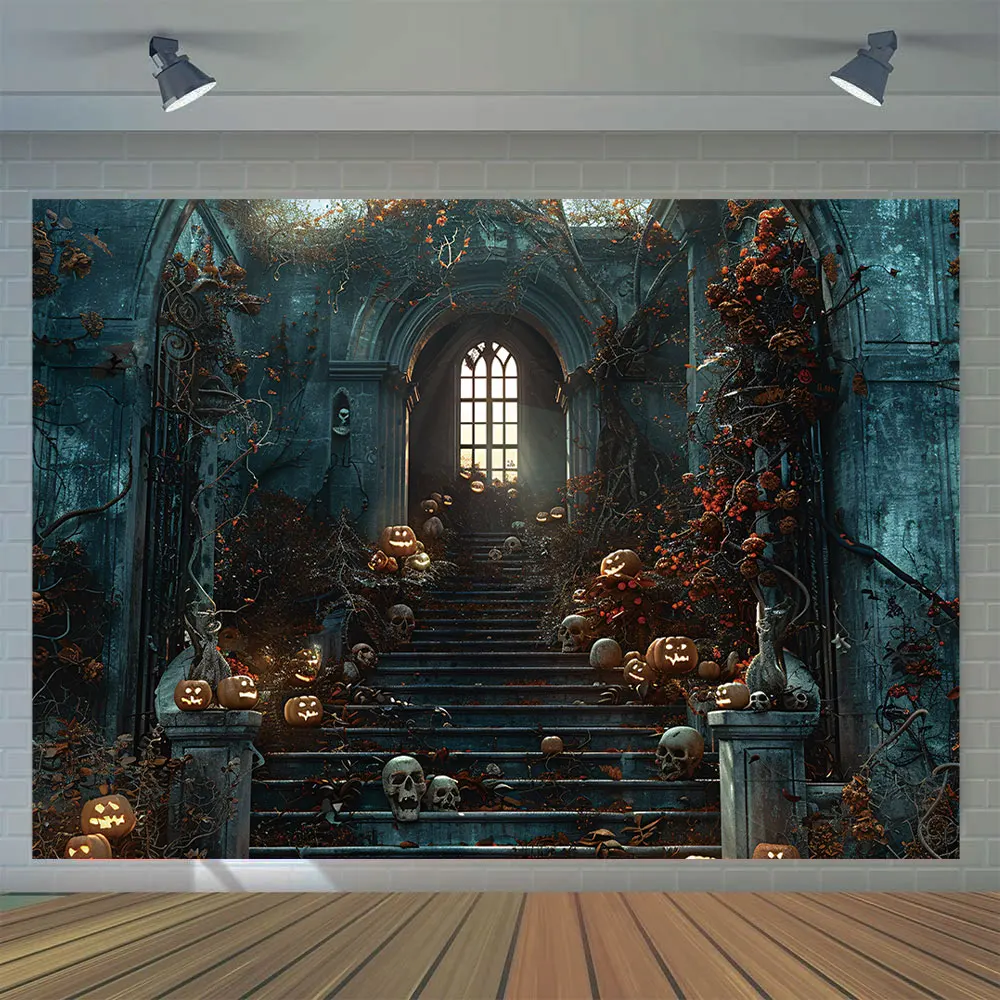 Abandoned-Dead-Vine-Skull-Castle-Background-Halloween-Party-Horror-Home ...