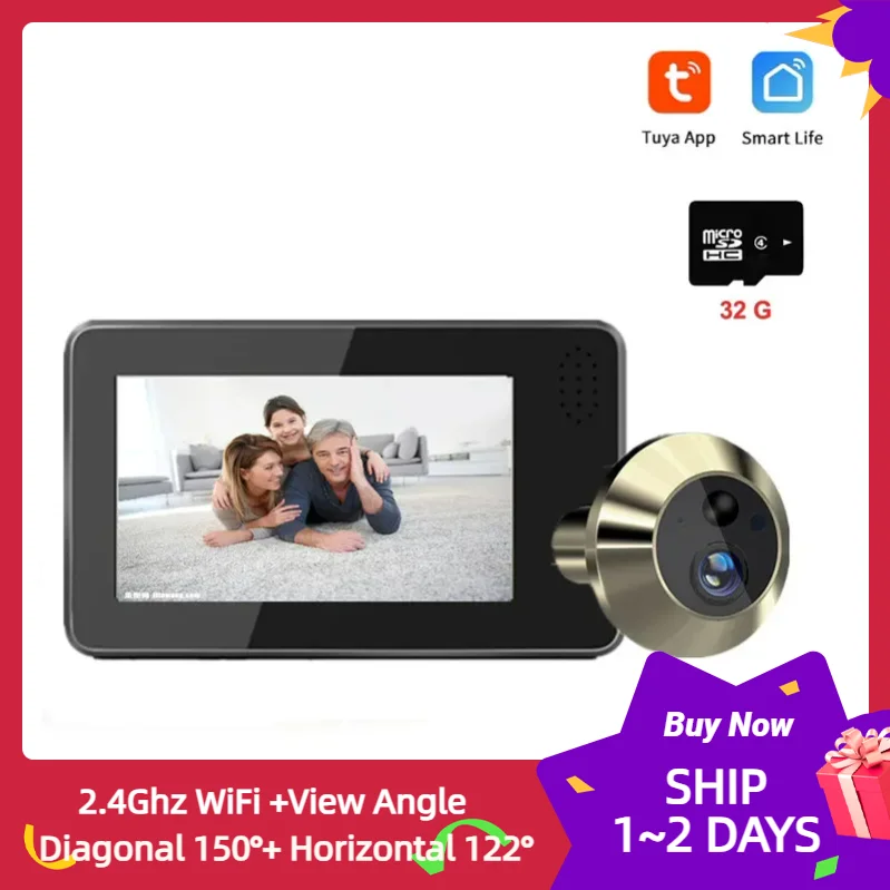 3MP-Smart-Tuya-WiFi-Peephole-Camera-2-4G-Automatic-Sensing-Door-Eye ...