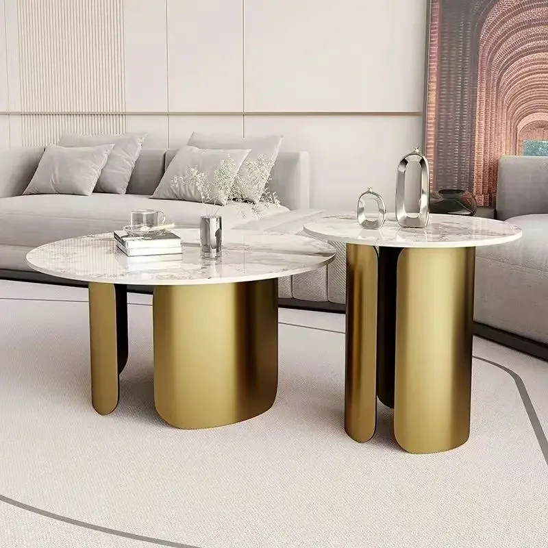 Premium-Marble-Texture-Coffee-Table-Luxury-Designer-For-Sofa-Side-Round ...