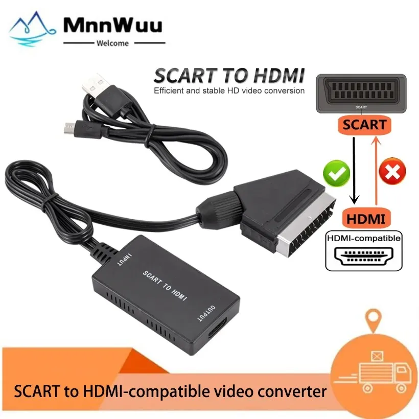 Convertitore-MnnWuu-da-SCART-a-HDMI-con-cavo-1080P-Scart-in-HDMI-Out-HD ...